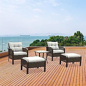 QUUL Patio Sectional Wicker Rattan Outdoor Furniture Sofa Set Sofa Type Appearance General Use Material Specific Use