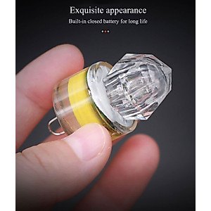 Edearkar LED Fishing Light Underwater 10-Pack Deep Drop Lights Waterproof Diamond Tubular Underwater Colorful Fishing Lure Light Attractants for Tuna Swordfish