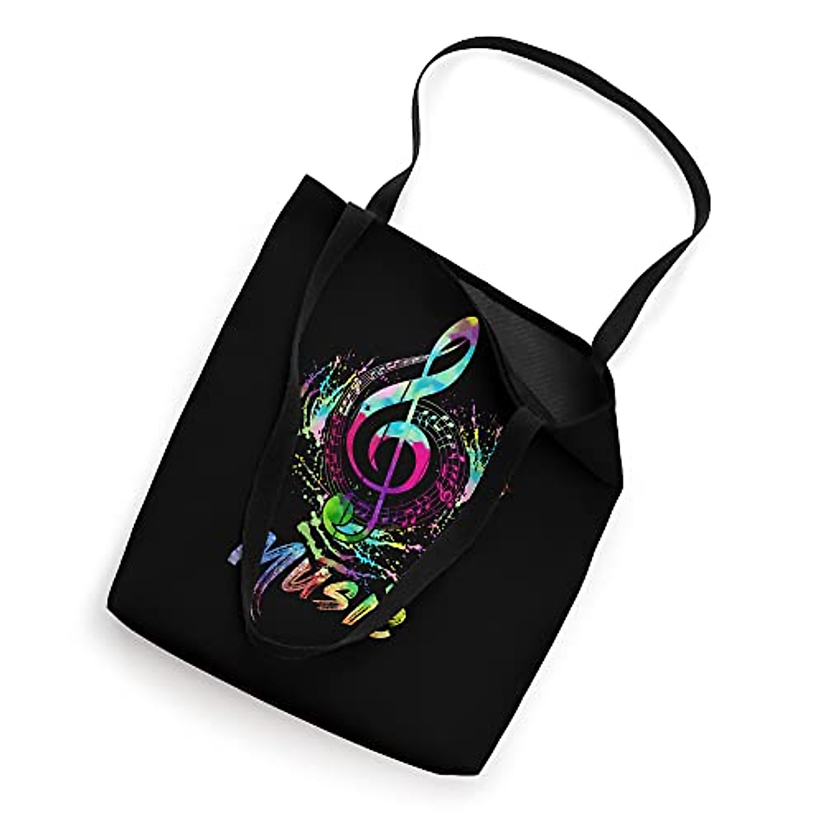 Funky Colorful Music Treble Clef Musical Note T-Shirt Tote Bag