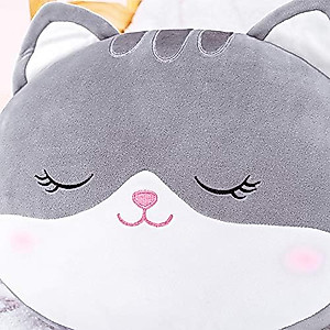 Lazada Kids Pillow Cat Plush Pillows Toy Soft Gift Baby Girl Gifts Gray 15 Inches