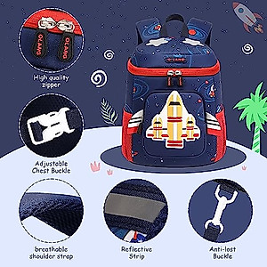 MUSEVOS Toddler Backpack, Neoprene Kids Backpack for Boys Girls,Airplane