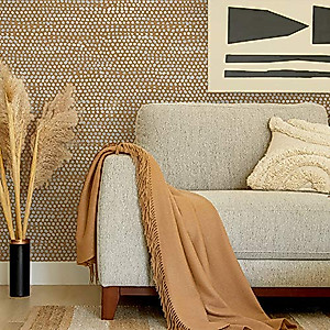 Tempaper Toasted Turmeric Moire Dots Removable Peel and Stick Wallpaper, 20.5 in X 16.5 ft, Made in the USA