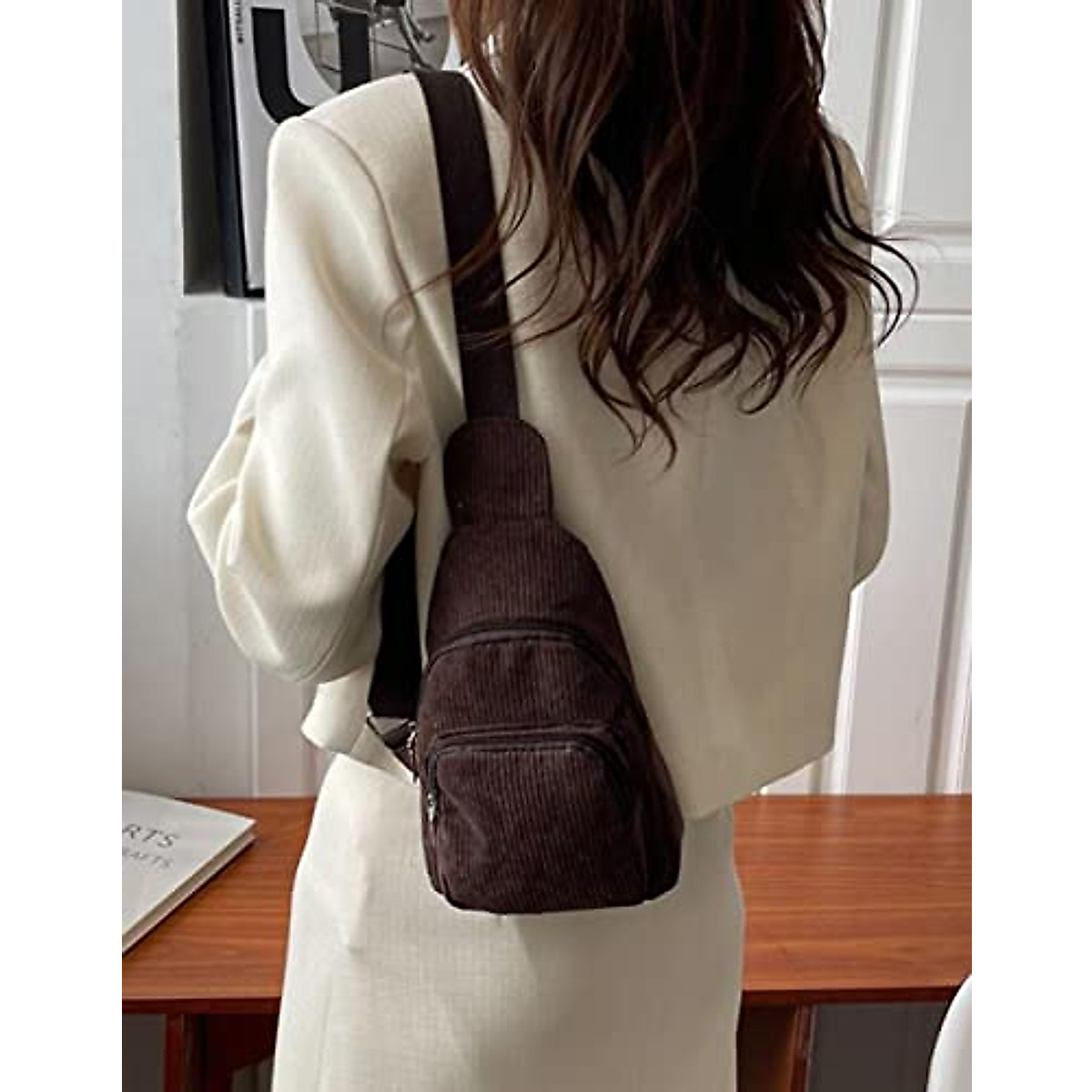 Crossbody Bags for Women Corduroy Sling Bag Shoulder Bag Sling Backpack Tote Handbag Fashion Hobo Bag 2023