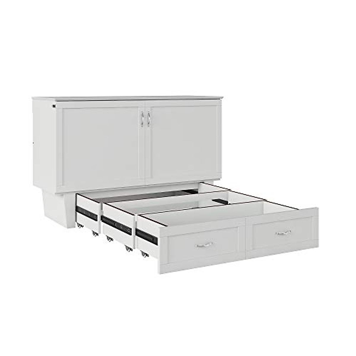 Atlantic Furniture Monroe Murphy Bed Chest with Charging Station, White