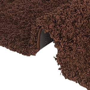 Rugs.com - Über Cozy Solid Shag Collection Rug – 8' x 10' Chocolate Brown Shag Rug Perfect for Living Rooms, Large Dining Rooms, Open Floorplans