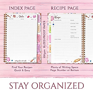 Recipe Book to Write in Your Own Recipes , 7"x10" Blank Recipe Book , Durable Hardcover Family Recipe Book , Recipe Book For Own Recipes , Recipe Organizer , 120 Pages Blank Cookbook, Recipe Binder