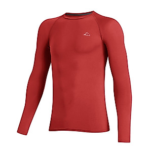 Willit Boys' Compression Shirts Youth Long Sleeve Football Undershirts Kids Baseball Quick Dry Baselayer Red XS