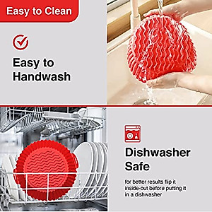 2 PACK Air Fryer Silicone Liners Pot for 3 to 6 QT, Air Fryer Liners Reusable, AirFryer liners silicone, Reusable silicone air fryer liners Silicone air fryer basket Air fryer liners silicone