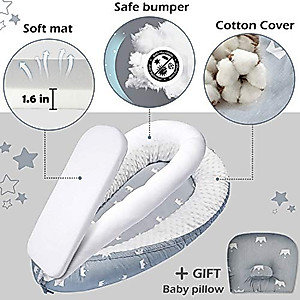 Baby Lounger Covers, Baby Nest Co Sleeping 100% Cotton Breathable Cover Infant Sleeper Bed for Newborn,Gift for Newborn Boys Girls Essentials Must Haves Lounger Bassinet,Crown