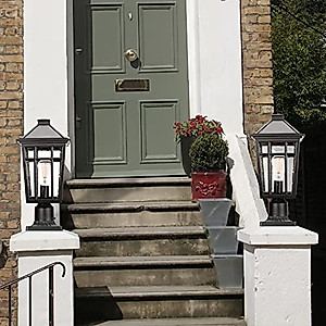 Darkaway Large Outdoor Post Lights Lamp Post Light Fixture, Waterproof Aluminum Housing with Glass, Fence Post Deck Lighting for Garden, Patio, Pathway (Black)