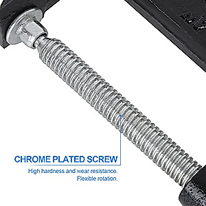 6 PCS C-Clamps 4 Inch C Clamps Heavy Duty Steel C Clamp Set Malleable Iron Metal C-Clamp Black C Clamps Malleable Steel Frame for Woodworking, Welding, Building1