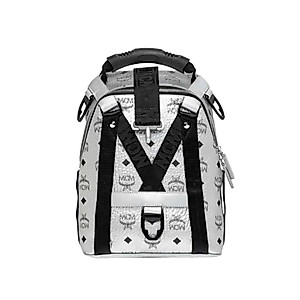 MCM Women's Berlin Silver Metallic Coated Canvas Mini Backpack MUK9SJV23SB001