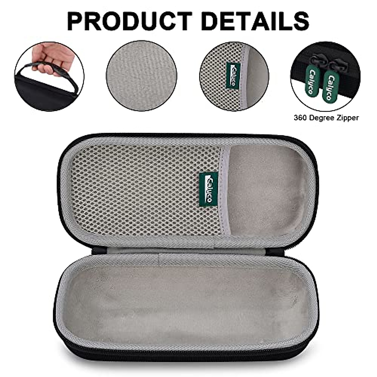 C CALYCO Portable Hard Travel Case for Bose SoundLink Flex Wireless Speaker, Travel Storage Case with Mesh Pockets for SoundLink Flex Speaker and Accessories (Black, Case Only)