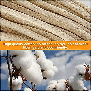 328Ft Cotton Clothesline Rope 1/4 Inch White Cotton Rope Craft Clothesline Cord Craft Heavy Duty Wall Hanging Rope, Soft Clothes Line Rope