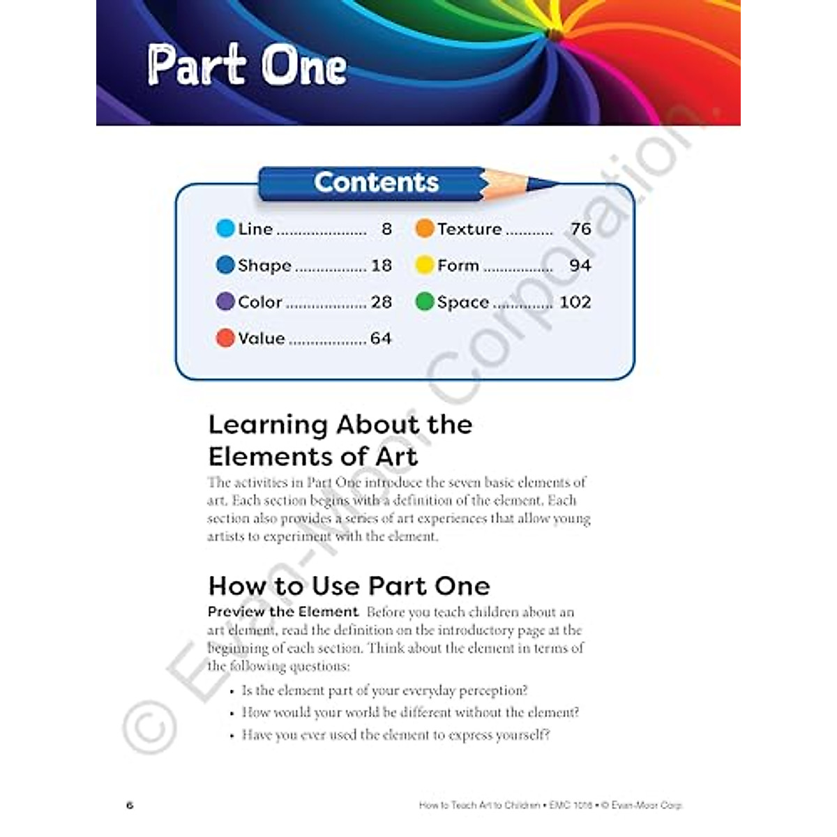 How to Teach Art to Children, Grades 1-6, Learn and Use Elements of Art, Line, Shape, Color, Value, Texture, Form, & Space. Downloadable PDFs of Fine ... Edition, Reproducible. (Art Resources)
