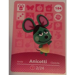 Nintendo Animal Crossing Happy Home Designer Amiibo Card Anicotti 184/200 USA Version