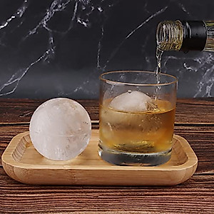 Miaowoof Large Ice Cube Trays, 2.5IN Large Ice Ball Maker Mold Easy Release, 2Pcs Ice Mold with Bin&Tong, Stackable Sphere Ice Ball Maker for Whiskey, Bourbon, Cocktails