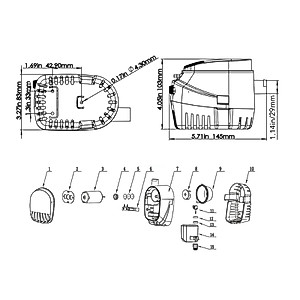 12v 1100gph Automatic Submersible Boat Bilge Water Pump, Auto with Float Switch, Bilge Pump for Boats (Blue - Automatic)