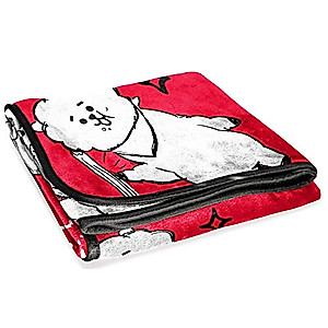 Line Friends BT21 Black & White Doodle Blanket - Measures 62 x 90 inches, Kids Bedding - Fade Resistant Super Soft Fleece (Official Line Friends Product)