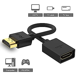 VCE HDMI Extension Cable Male to Female Adapter Short HDMI Extender Support 4K 3D Compatible with Google Chrome Cast, Roku Stick, HDTV, Laptop and PC