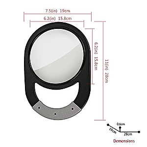 DEATTI Unbreakable Hand Mirror with Silicone Handle,Anti-Slip Handheld Mirror for Salon,Barber Shops,Travel,Makeup,Shaving,7.5" W x 11" L