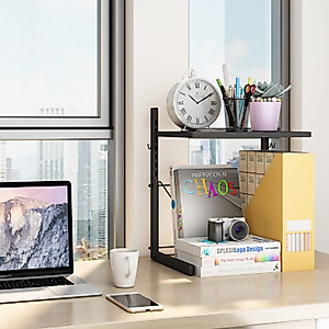 Kitchen Countertop Organizer Coffee Stand Station Kitchen Pantry Storage Cabinet Adjustable Shelf with Hooks Kitchen Appliance Storage for Air Fryer Rick Cooker