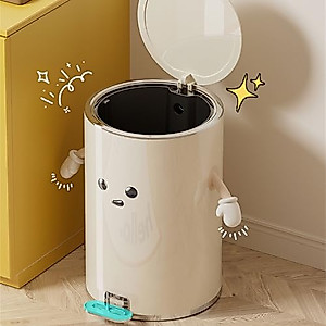 PASNMKvn 8L Trash Can Quiet Closing Garbage Can with Foot Pedal and Soft Close Lid for Odor Control