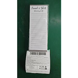 100 Pages Food&Shit Magnetic Back Funny Grocery List Planner Note Pad To Do List for Fridge Locker (3" x 8")