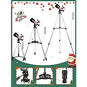 Telescope for Kids Girls Astronomy Beginners - 70mm Aperture and 400mm Focal Length Professional Refractor Telescope for Adults Great Christmas Astronomy Gift for Kids with Gift Package, Pink