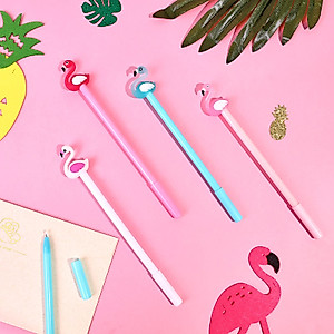 JOYMEMO 50 Pcs Flamingo Party Favors Set, Flamingo Gift Bags, Key Chains, Drinking Straws, Temporary Tattoos and Pens, Hawaii Tropical Summer Birthday Party Supplies for Kids Teens