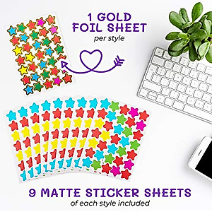 PURPLE LADYBUG Teacher Stickers for Students with 4960 Reward Stickers for Kids - Classroom Supplies for Teachers Elementary, Preschool Must Haves & School Essentials - with Small Gold Star Stickers