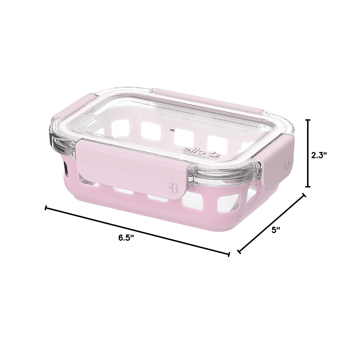 Ello DuraGlass Glass Food Storage Containers - Meal Prep Container with Silicone Sleeve and Airtight Durable Tritan Lid, 1.75 Cup, Cashmere Pink