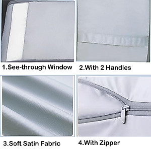 DCWINNES Ultra Space Saving Self Compression Organizer, 2 Pack Compression Storage Bags with Transparent Window,Space Saver Bags for Storing Clothes, Comforters, Blankets, Pillows(Grey,54x42x50cm)