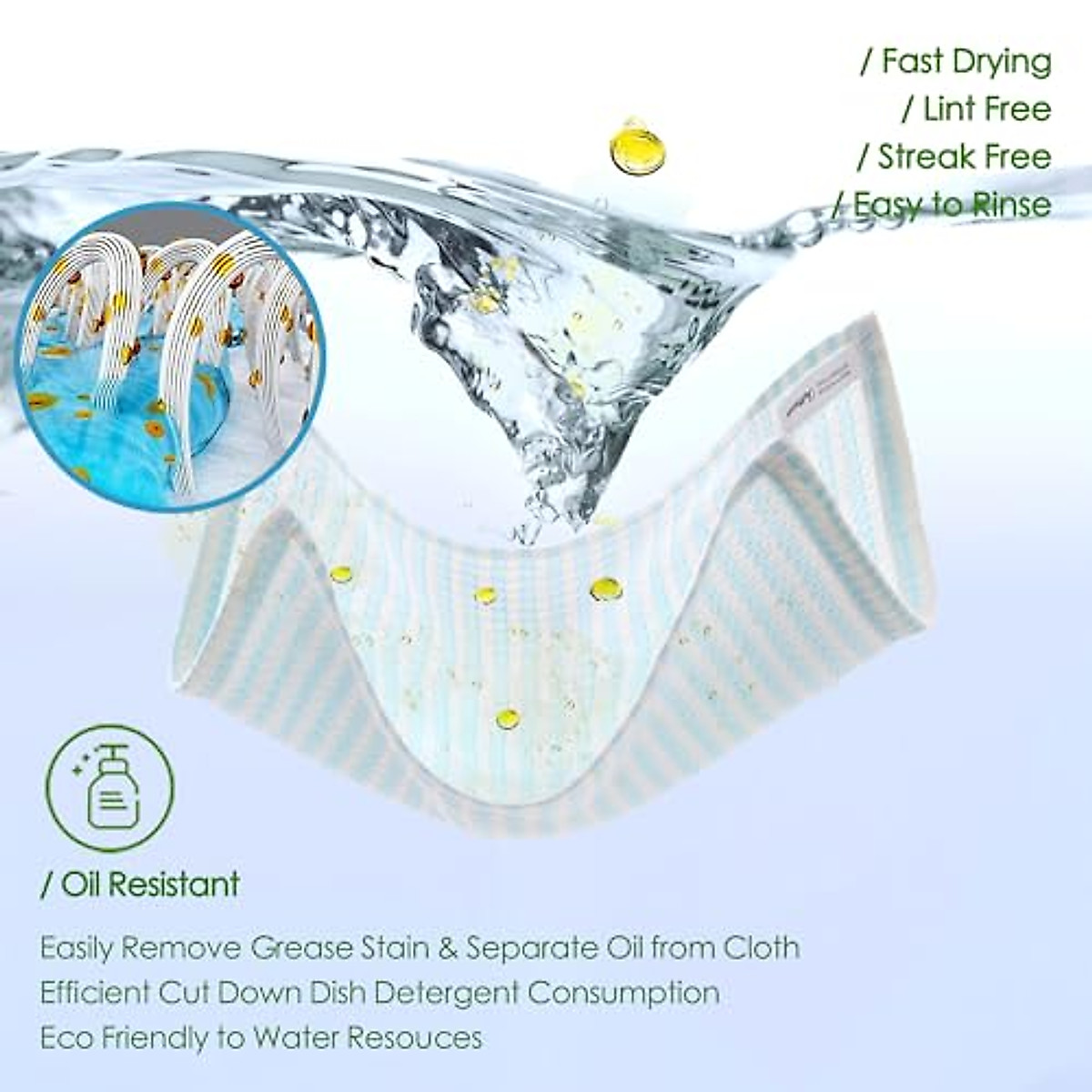 Kitchen Washcloths 8 Pack, 10x14 inch Small Dish Cloth for Washing Dishes, Lint Free Fast Dry Reusable Cleaning Cloth, Ultra Soft & Scratch Free Waffle Dish Rag, Easy to Rinse Multicolor Dishcloths