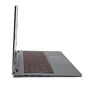 Business Laptop, Six Core CPU Office Laptop Fingerprint Reader 15.6 Inch for Travel (8+256G US Plug)