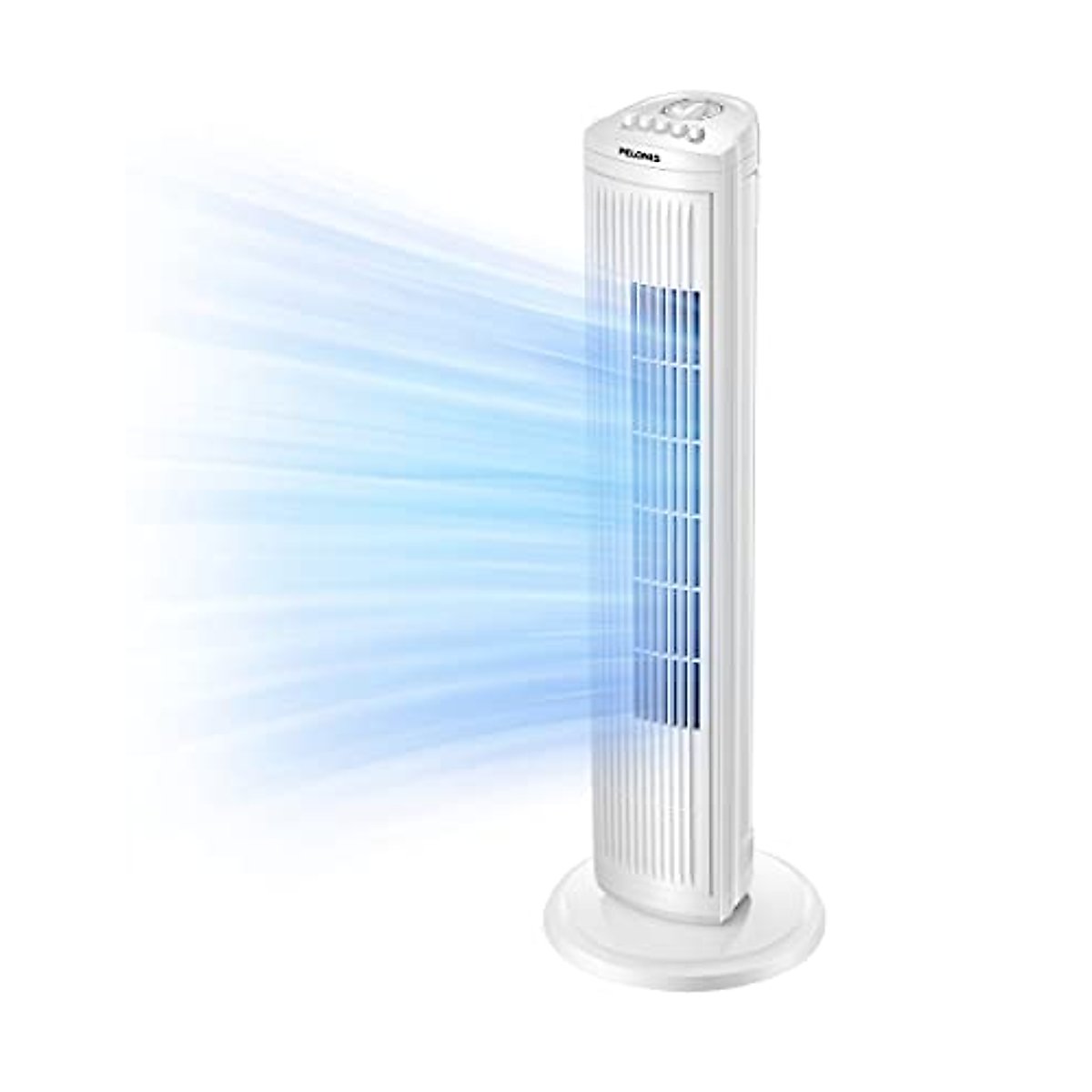PELONIS 30 Inch Oscillating Tower Fan with 3 Speed Settings and Auto-off Timer, Standing Fan PFT28A2BWW, White