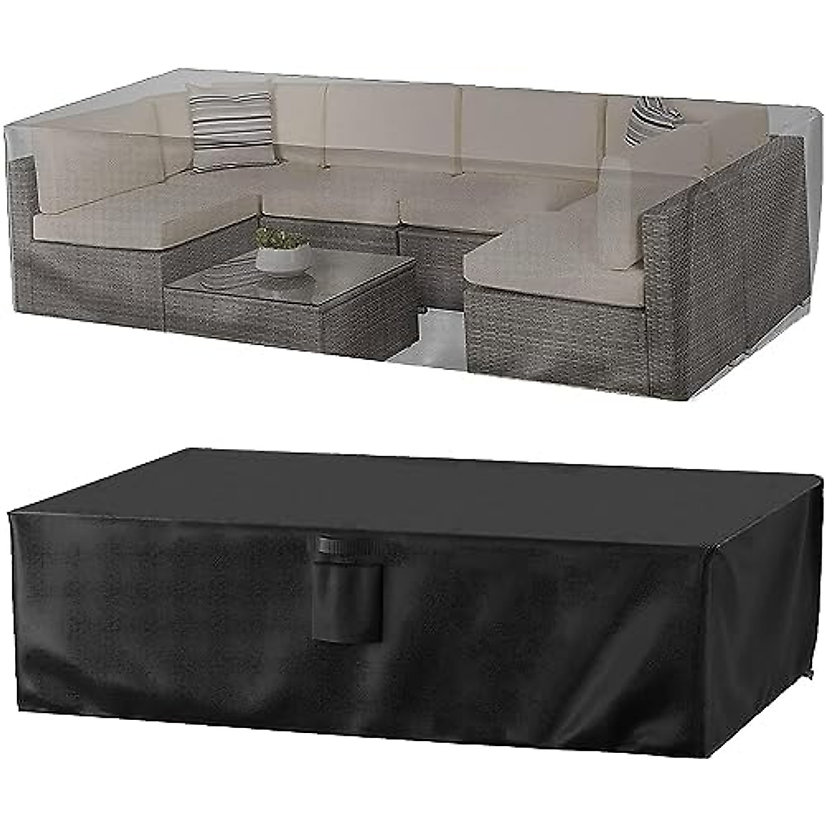 MRJ 600D Fabric Waterproof Outdoor Patio Furniture Covers - Protect Your Garden Furniture with Sun-Resistant 74 x 47 x 28 inch Dimensions