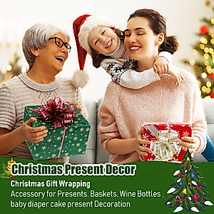 WILLBOND 20 Pieces Pull Bow Gift Wrapping Pull Bow Ribbon Pull Bows for Christmas Wedding Baskets Valentine's Day Bows Multicolor Ribbon Bow for Gift Wrapping (Gold)