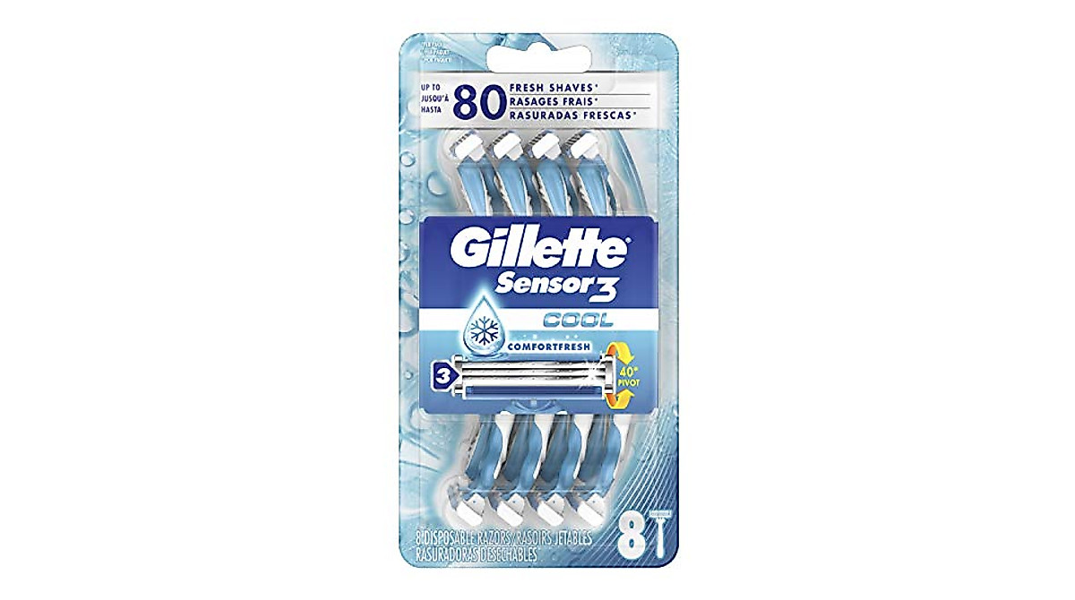 Gillette Sensor3 Cool Razors 8 Count | Up to 10 Fresh Shaves