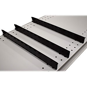 Black Extendable Adjustable Depth Gondola Shelf Dividers for Shelves 14" to 22" D, 100 Pack