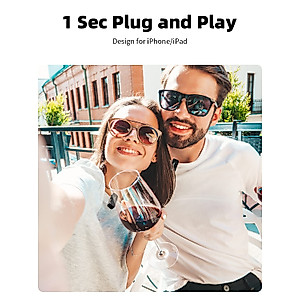 Rythflo Wireless Lavalier Microphone for iPhone with Noise Cancellation, 100ft Transmission, 18H Battery Life, Wireless Lapel Microphone for Video Recording