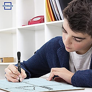SCRIBBLEDO Dry Erase Graph Whiteboard 9" x 12" Double Sided Dry Erase Board with Grid for Home, School, Classroom, Kids and Students Portable Grid Board for Graphing and Geometry