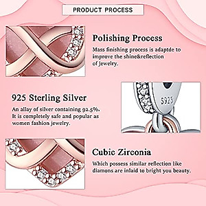 LONGLUCK 925 Sterling Silver Bead Charm for Pandora Charms Bracelets and Necklaces for Woman 5A Cubic Zirconias Dangle Pendant,Jewelry Bead