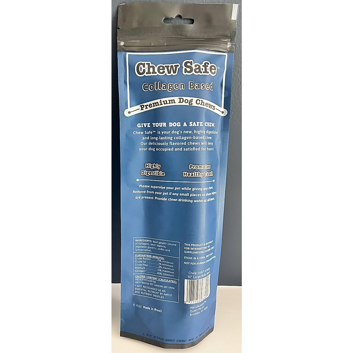 Chew Safe Premium Rolls Dog Chew Treats | Beef | 2-Pack | Two 10" Rolls Per Pack | Rawhide Alternative | Long Lasting, High Protein, Highly Digestible for Small Dogs, for Healthy Teeth