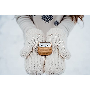 OAKYWOOD Oak Headphones Protective Case Compatible with AirPods 3 Handmade from Real Wood and Coated with Natural Oils Fall Protection Compatible with Qi/Magsafe Chargers