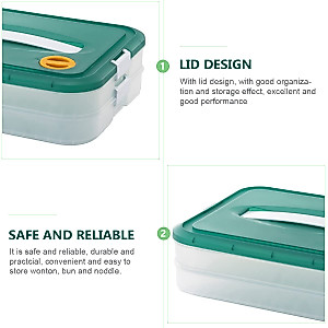 DOITOOL Refrigerator Drawer Organizer Refrigerator Food Storage Box Box Crisper Plastic Ravioli Plate Dumpling Organizer Box Fridge Egg Organizer