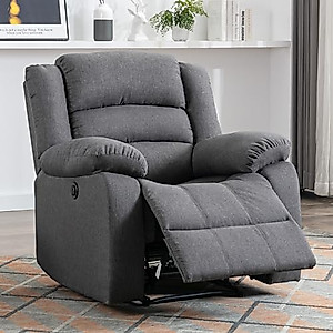 IULULU Electric Power Recliner Chair for Living Room Single Home Theater Seating Sofa Easy Lounge with Soft Padded Headrest and Armrest, Grey