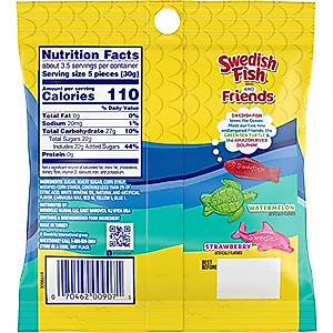 SWEDISH FISH and Friends Soft & Chewy Candy, 12-3.59 oz Bags
