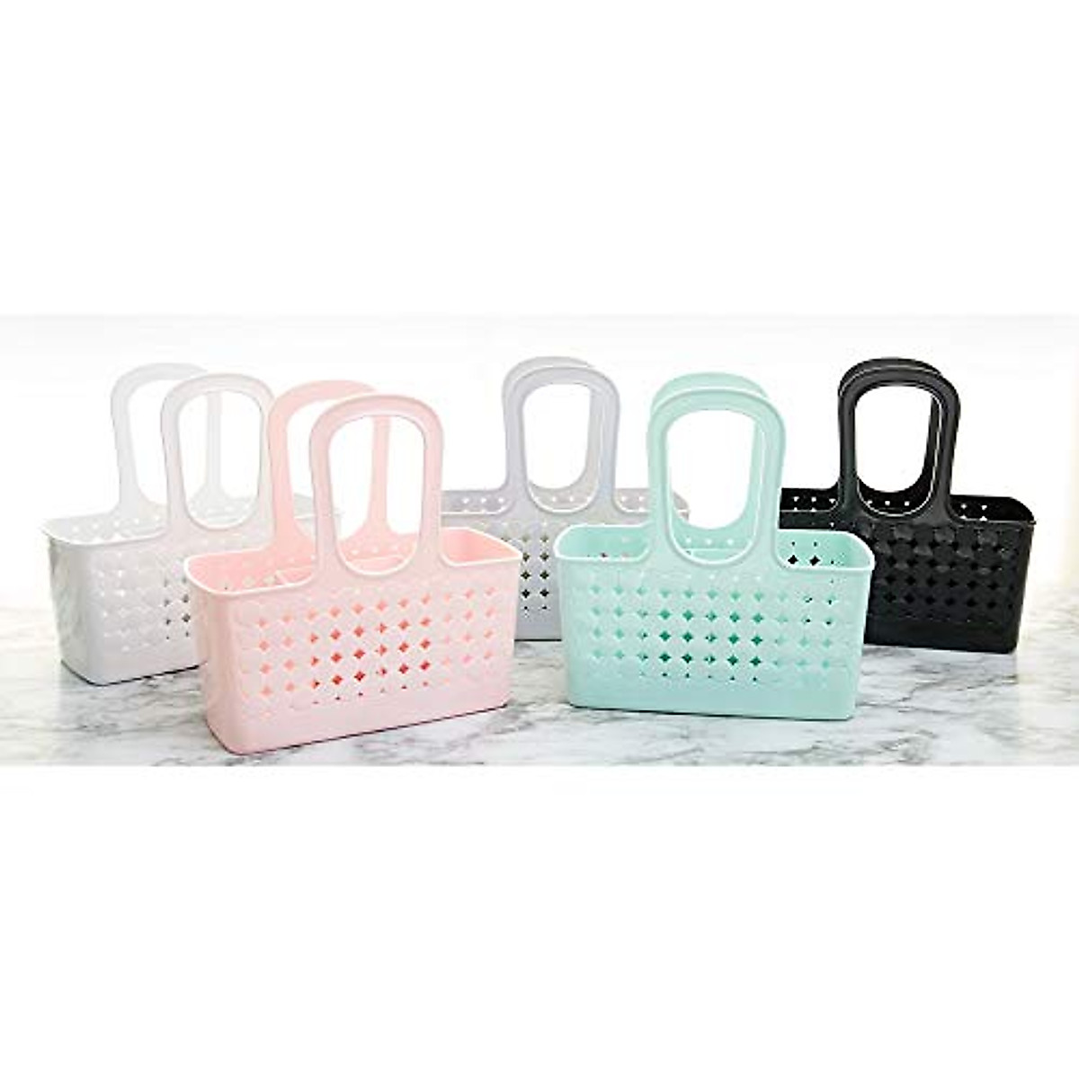 iDesign Plastic Portable Bath & Shower Caddy Tote The Orbz Collection, 11.75” x 6” x 12”, Black