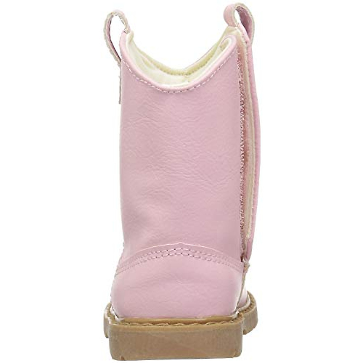 Baby Deer Round Toe Western Boot, White SZ 2